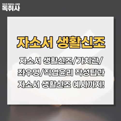 자소서 생활신조 자소서 생활신조 작성팁과 자소서 생활신조 예시까지 네이버 블로그