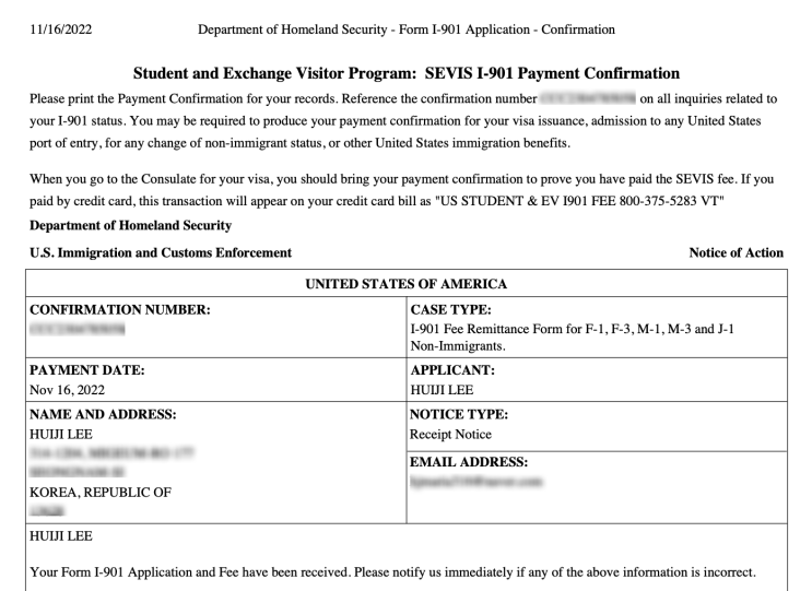 [미국 교환학생] 4. 비자 신청 준비 (SEVIS FEE 납부, DS-160 작성) : 네이버 블로그