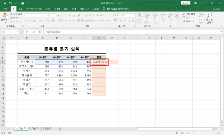 엑셀excel 기초 And 실무 엑셀 배우기 상대 참조 절대 참조 혼합 참조 네이버 블로그