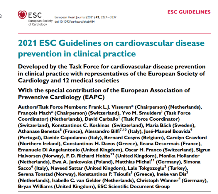 [고지혈증1] 2021 ESC Guideline on cardiovascular disease prevention in ...