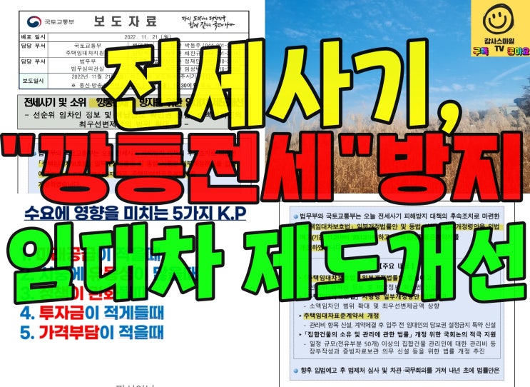 전세사기 및 ‘깡통전세 방지를 위한 임대차 제도개선 꿈은 이루어진다 네이버 블로그