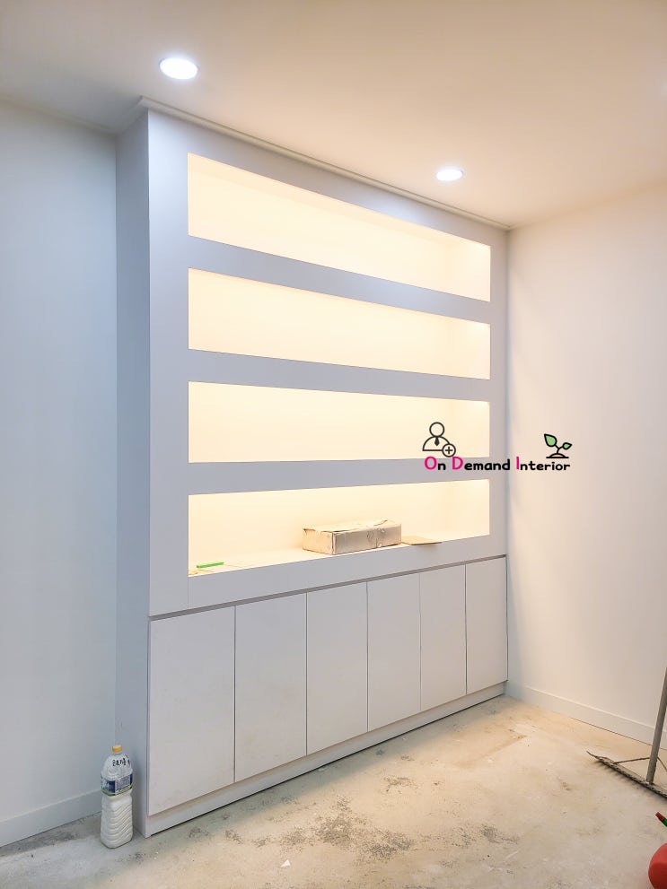 진열장 제작 후 인테리어 필름(BW006) 시공 후기 : 네이버 블로그