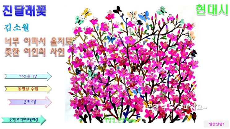 김소월 진달래꽃 해석 해설 네이버 블로그