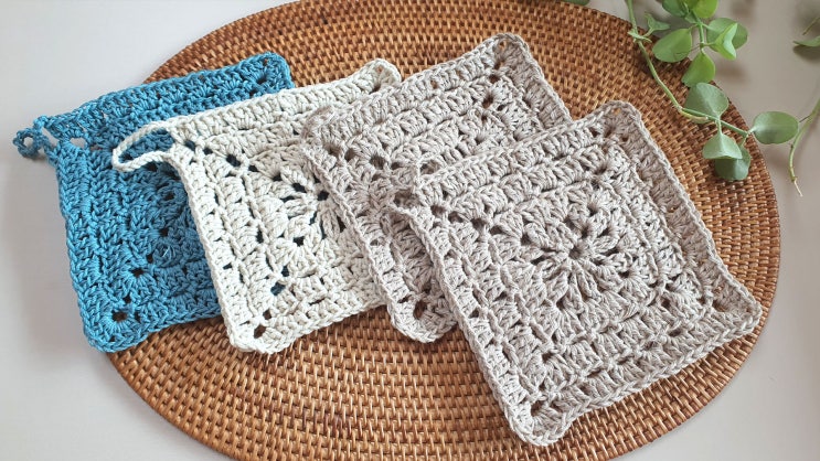 사각형 삼베 수세미 뜨기/친환경 삼베실 Eco friendly Hemp Scrubber : 네이버 블로그