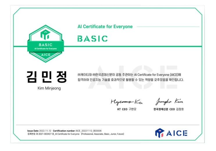 [자격증] AICE Basic 합격 후기 : 네이버 블로그