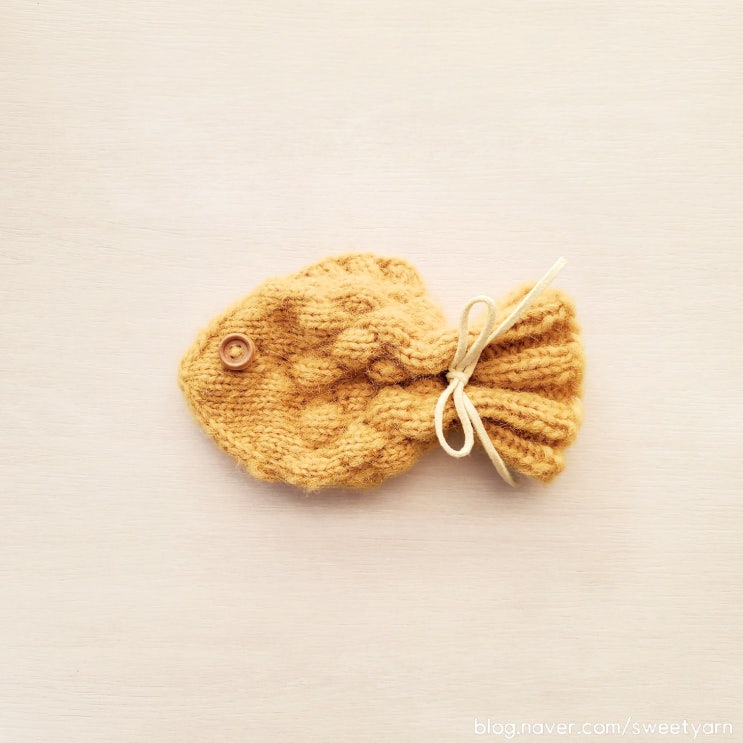 [대바늘] 깜찍한 제철생선 파우치 (붕어빵) - Drops Air : 네이버 블로그