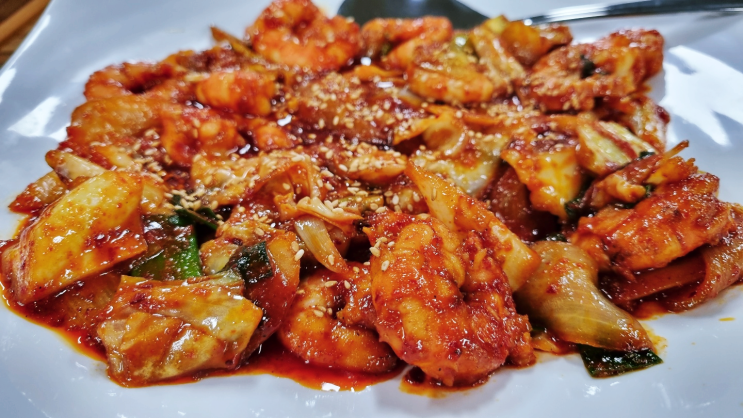 직화새우볶음 맛있는 김포해물칼국수 강화맛집 네이버 블로그