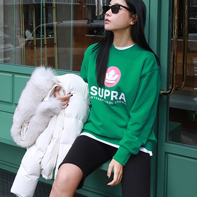 스트릿 브랜드 수프라 (SUPRA) 여자 오버핏 맨투맨 티셔츠 : 네이버 블로그