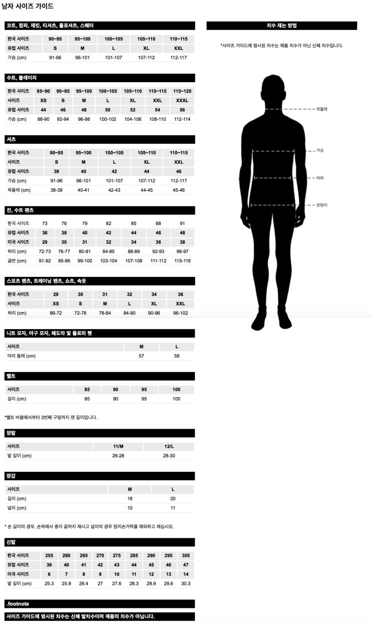 자라(ZARA) 남자 사이즈 가이드 : 네이버 블로그
