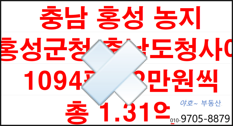 충남 홍성 싼 급매물 농지 1094평 12만원씩 총 131억 귀농용 귀촌용 투자용 부동산 토지 투자 땅 매매 충남 홍성군
