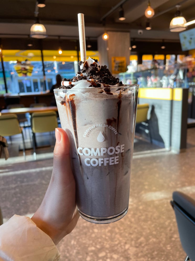 안암 컴포즈커피 메뉴 쿠키초코라떼 후기 : 네이버 블로그