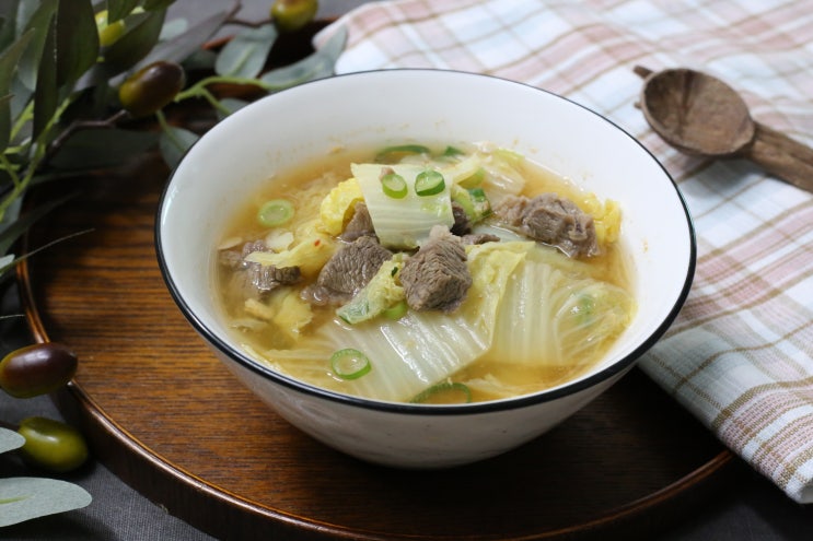 소고기배추된장국 끓이는법 달큰하고 맛있는 알배기배추된장국 레시피 네이버 블로그