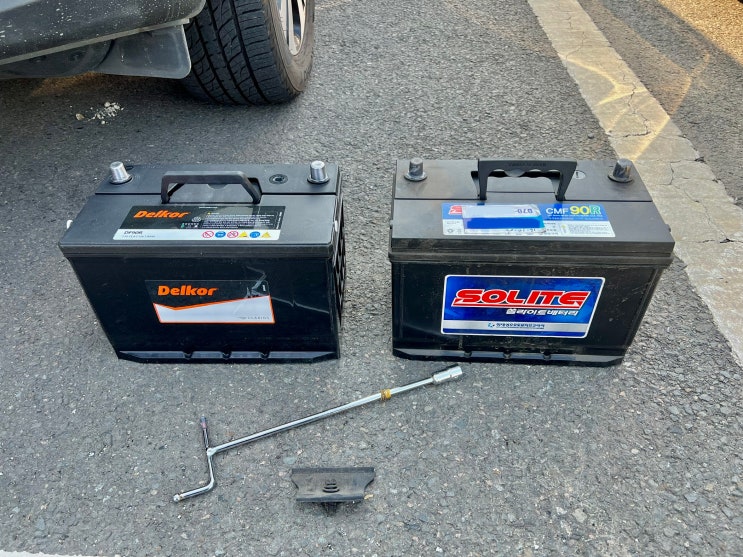 스포티지R 델코 DF90R 배터리 자가 교체 해보기 : 네이버 블로그