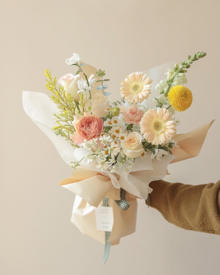 김포 결혼기념일 생일 칠순 프로포즈 꽃바구니 예쁜꽃집 피치꽃다발 By 풍무동꽃집 연플레르 고촌꽃집 사우동꽃집 원당