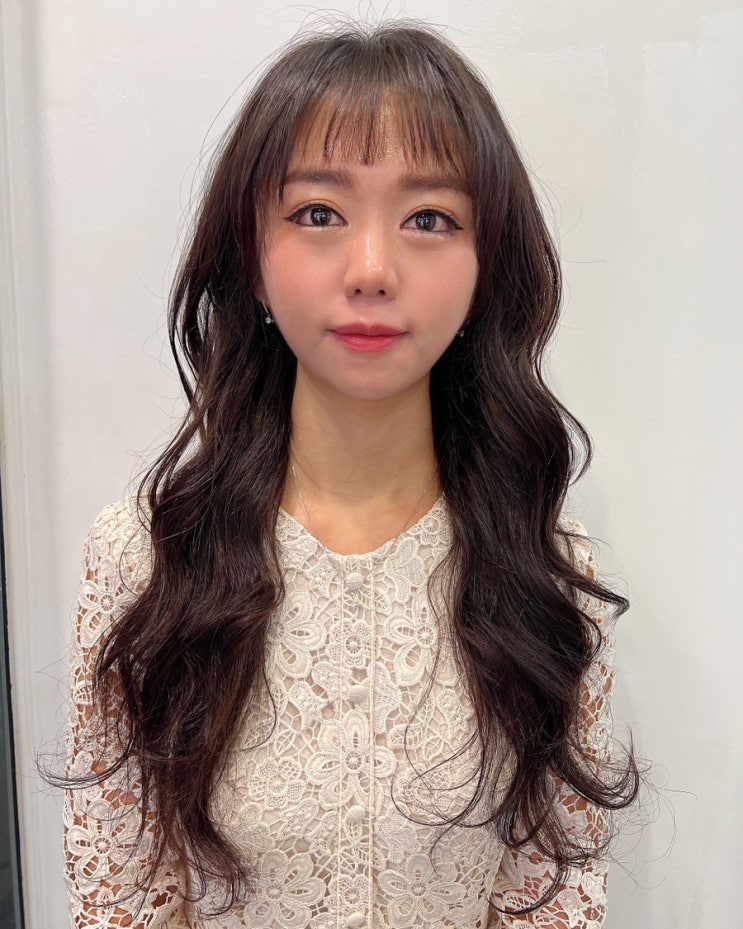 앞머리뱅 잘 어울리는 긴머리 레이어드컷 가늘고 힘없는 모발 레이어드s컬펌 부산미용실 박화헤어스튜디오 네이버 블로그