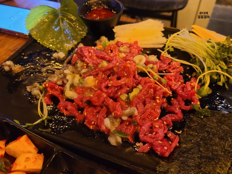 부천 술집 강력추천 육전육회에서 육전과 육회탕탕이 맛보기 네이버 블로그
