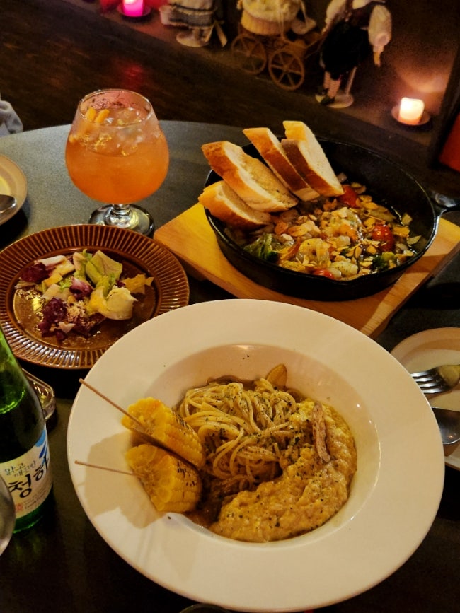 평택맛집 평택 소사벌 분위기 좋은 감성 요리주점 잡화점콘퓨레파스타 감바스알아히요 네이버 블로그