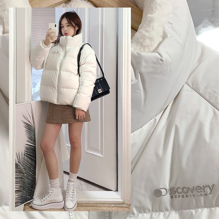 크롭 숏패딩 디스커버리 우먼스 겨울 여성 여행룩 추천 😍 네이버 블로그