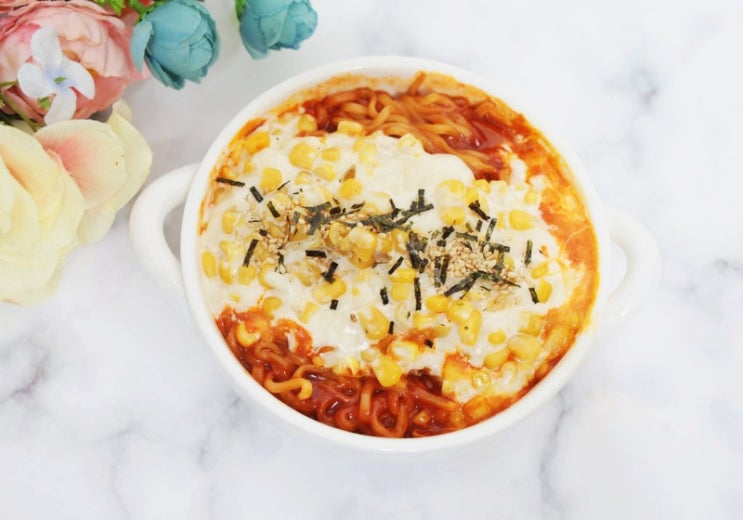 콘치즈 불닭볶음면 불닭 콘치즈 매운 라면 레시피 신선한 우리 우유요리 : 네이버 블로그