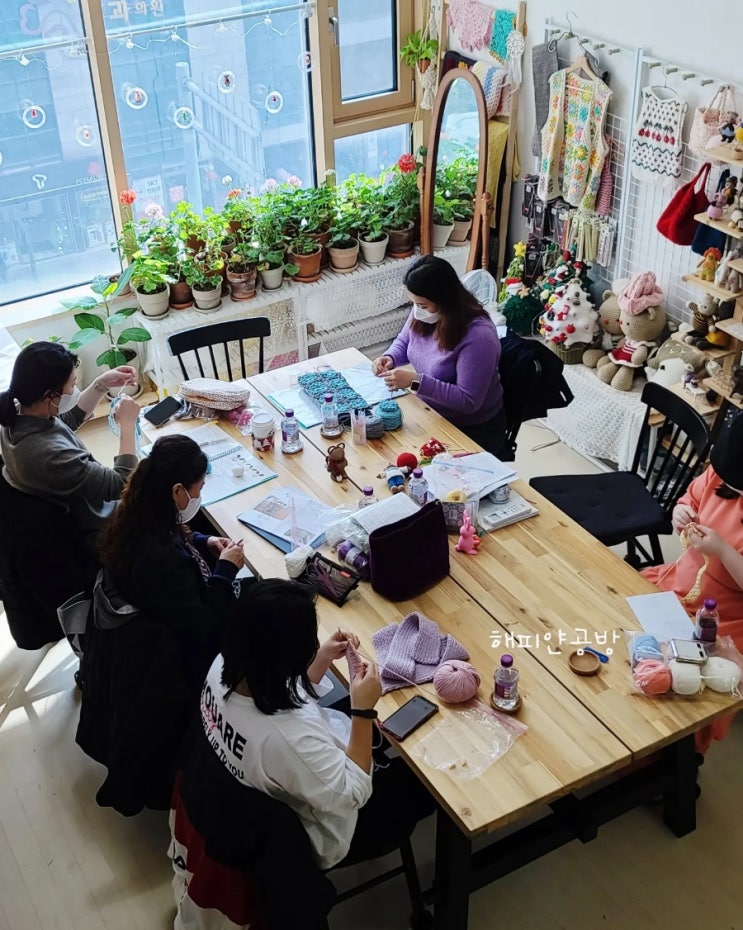 토요일 주말반 직장인취미 주말공방 뜨개공방 뜨개인형 리틀코튼래빗 팝콘모티브쿠션 베이비블랭킷 공방 베이직목도리 클래스 수업 강동구