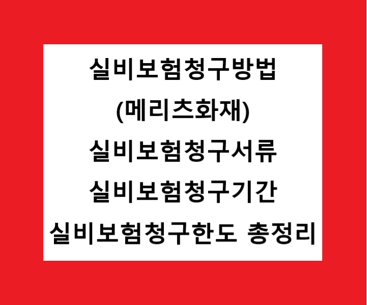 실비보험청구방법 실비보험청구서류 실비보험청구기간 한도 메리츠화재실비청구하는방법 네이버 블로그