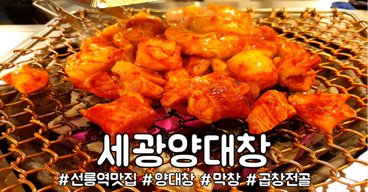 선릉역 맛집 세광양대창 중독성이 강한 대창막창특양 양모듬구이 네이버 블로그