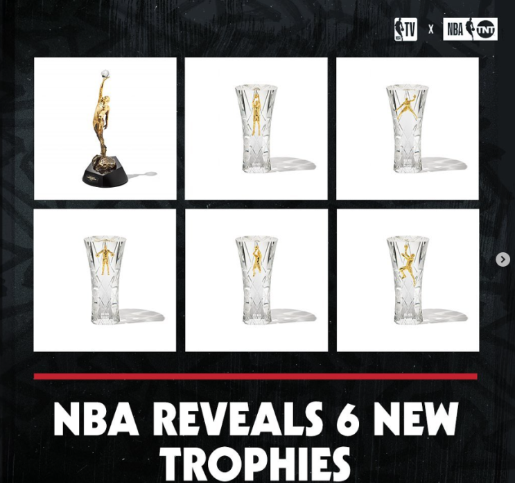 [NBA] 정규시즌 MVP, MIP, DPOY 등 트로피의 명칭과 디자인을 변경! 마이클 조던, 제리 웨스트,하킴 올라주원 ...