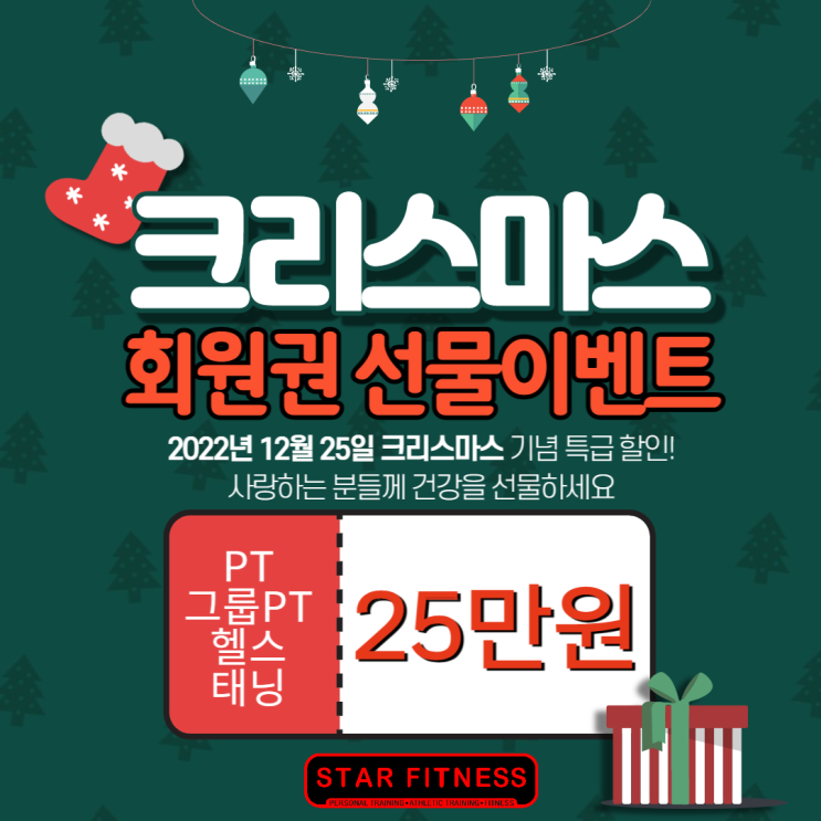 이번 크리스마스엔 건강을 선물하세요 동두천 피티 헬스장 스타휘트니스 Pt 네이버 블로그