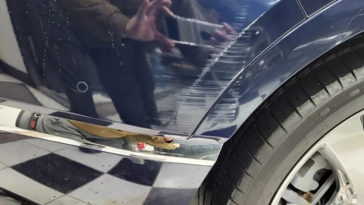 동탄 최고로 제네시스 Gv80 뒷범퍼 기둥눌림 흠집 부분도장으로 완벽 외형복원 네이버 블로그