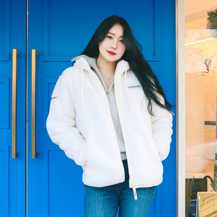 디스커버리 후리스 뽀글이 양털자켓 여성 테크플리스 후드 자켓 코디 네이버 블로그