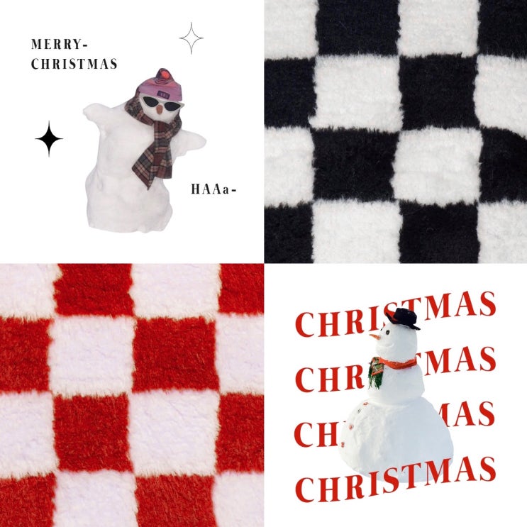 13_크리스마스 체커보드 퍼 눈사람 아이폰 고화질 배경화면 christmas winter checkerboard snowman ...