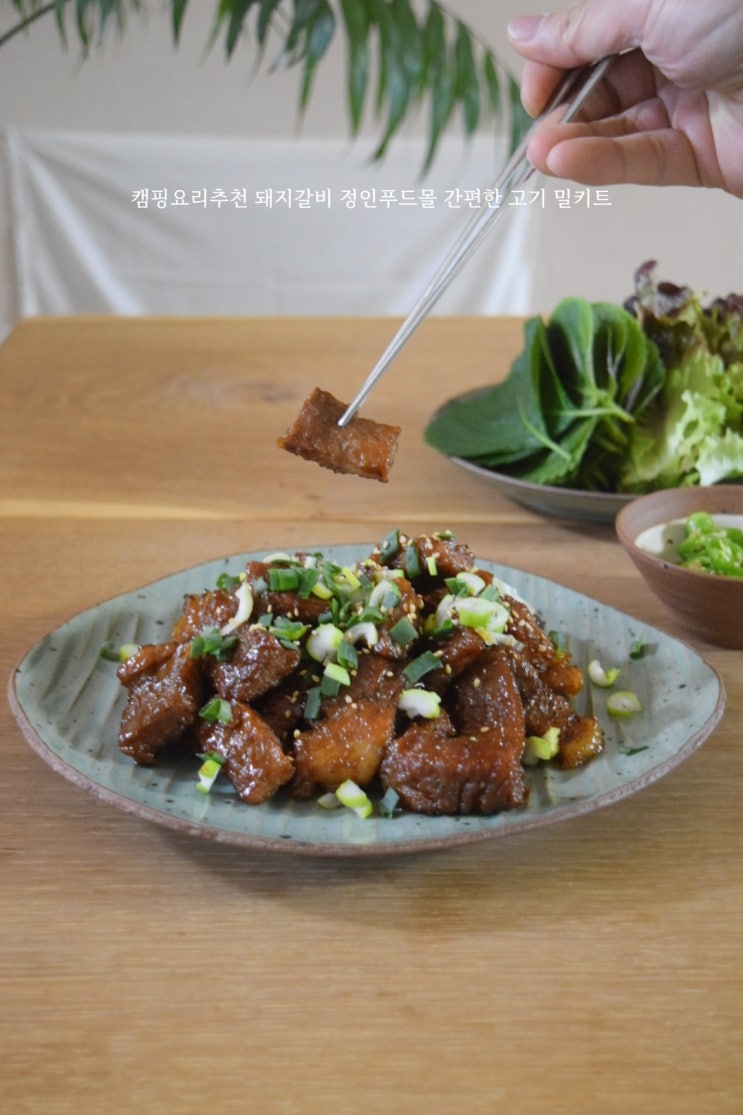 캠핑요리추천 돼지갈비 정인푸드몰 간편한 고기 밀키트 네이버 블로그