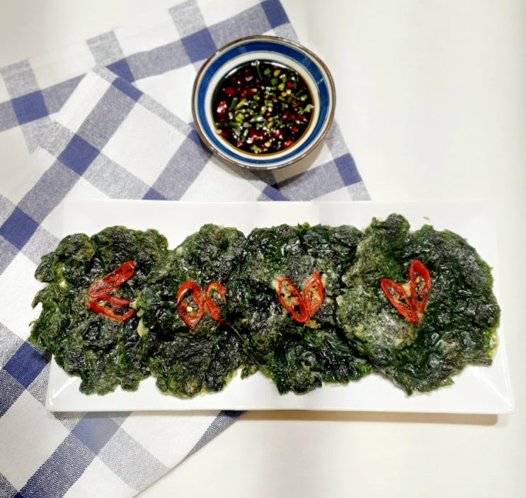 겨울 제철 파래전 만드는법 부드럽고 향긋한 부침개 파래요리 부침개양념장 네이버 블로그