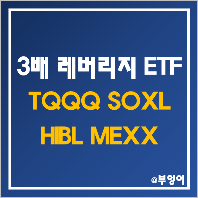 미국 3배 레버리지 ETF - TQQQ, SOXL, HIBL, MEXX 주가 및 수익률 비교 : 네이버 블로그
