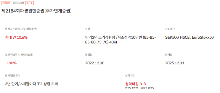 12월 넷째주 추천 ELS2 : 네이버 블로그