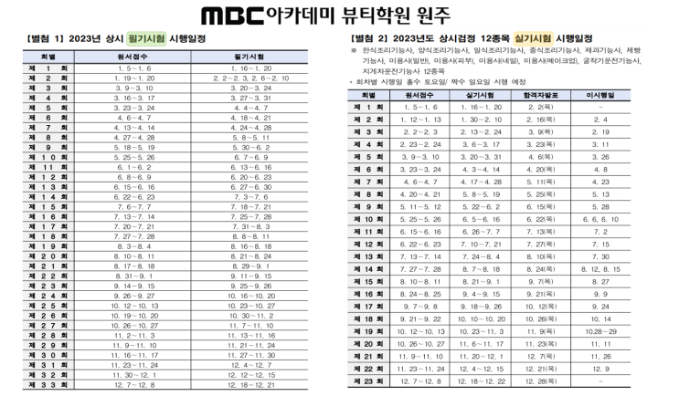 2023년도 국가자격증 미용사메이크업네일아트피부일반 필기시험and실기시험 일정 네이버 블로그