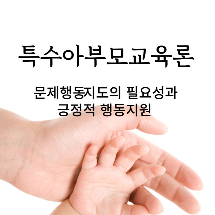 특수아부모교육론 문제행동 지도의 필요성과 긍정적 행동지원 정리 네이버 블로그