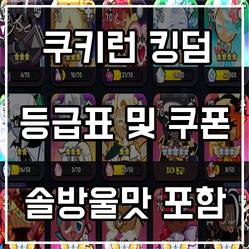 쿠키런 킹덤 등급표 및 쿠폰 솔방울맛 쿠키 포함 네이버 블로그