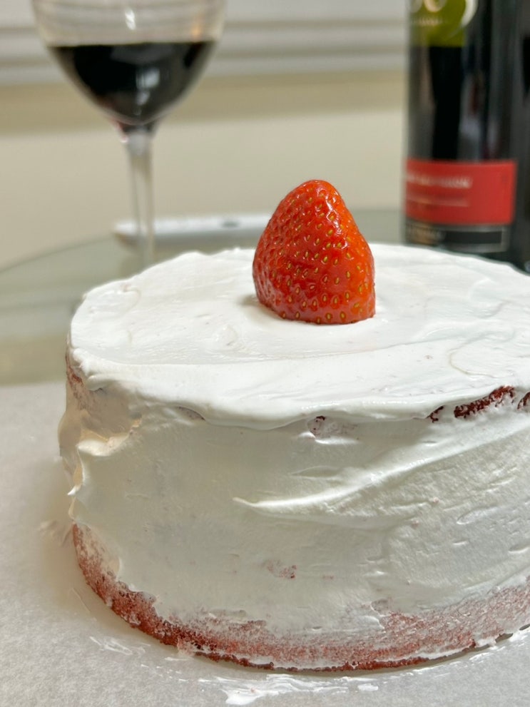 이게 왜 맛있지ㅋ 크리스마스 케이크 만들기 키트로 만든 딸기 생크림 케이크 후기🍰🍓 네이버 블로그