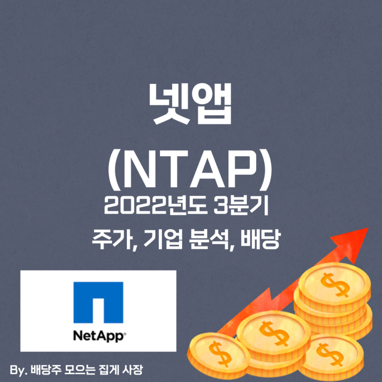 [넷앱] 2022년도 3분기 NTAP, NTAP 주가, NTAP 주식, 기업 분석, 배당 지급일, 배당락일, 배당 성향, 배당 ...