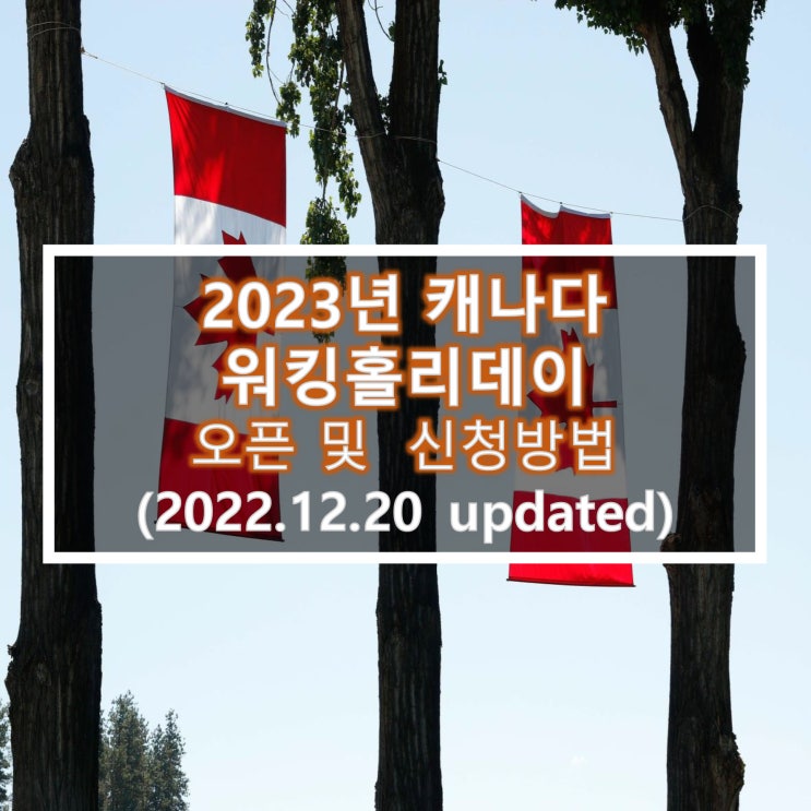 캐나다 워킹홀리데이 2023년 12월 20일부터 Iec 프로파일 신청 오픈 워홀준비는 유학네트와 함께 네이버 블로그