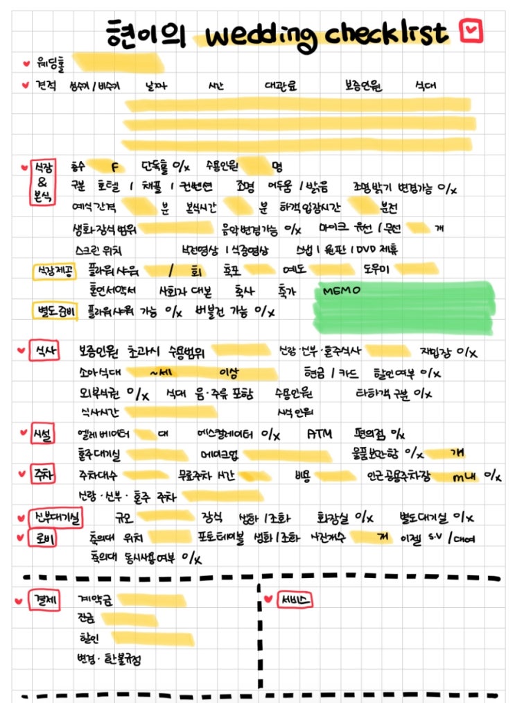 뚱신의 결혼준비 플래너없이 웨딩홀 계약시 체크리스트 아이패드ver 네이버 블로그