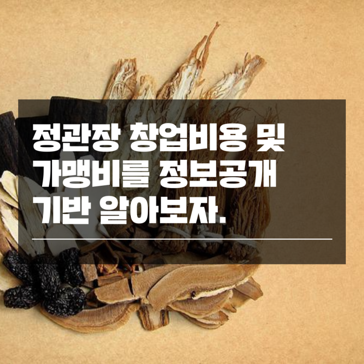 정관장 창업비용 및 가맹비를 정보공개 기반 알아보자 프렌차이즈사업 네이버 블로그