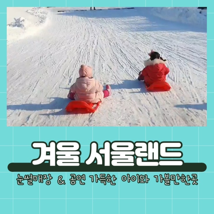 겨울에 눈썰매장 평일 아이와 가볼만한곳 서울랜드 자유이용권 할인 주차장 팁 네이버 블로그