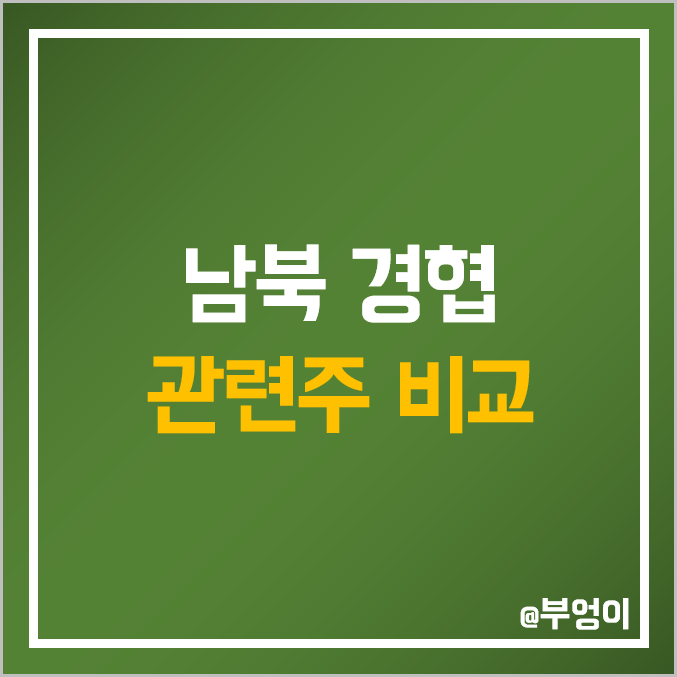 남북 경협주 및 대북 관련주 비교 현대엘리베이터 롯데정밀화학 삼부토건 아난티 현대건설 경농 일신석재 스페코 자화전자 한국전력