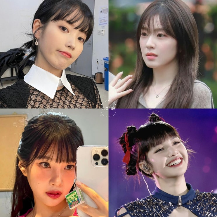아이유 아이린 여자 앞머리 자르기 긴머리 시스루뱅 세미 풀뱅 종류 분석 네이버 블로그