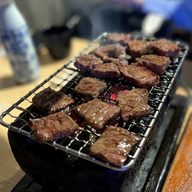 798화로 B세트한우숙성등심 꽃갈비살 부채살와 된장찌개 Feat 도쿠리 숯불 개인 화로홍대 맛집홍대입구역 소고기