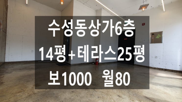 수성동상가임대6층45㎡야외테라스83㎡수성교~대구은행역 신축건물 큰도로가 엘레베이터완비 수성구상가임대 수성구사무실임대 네이버 블로그