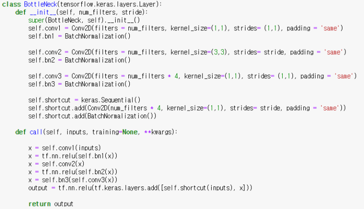 [CNN] TensorFlow를 이용하여 ResNet50 구현 : 네이버 블로그