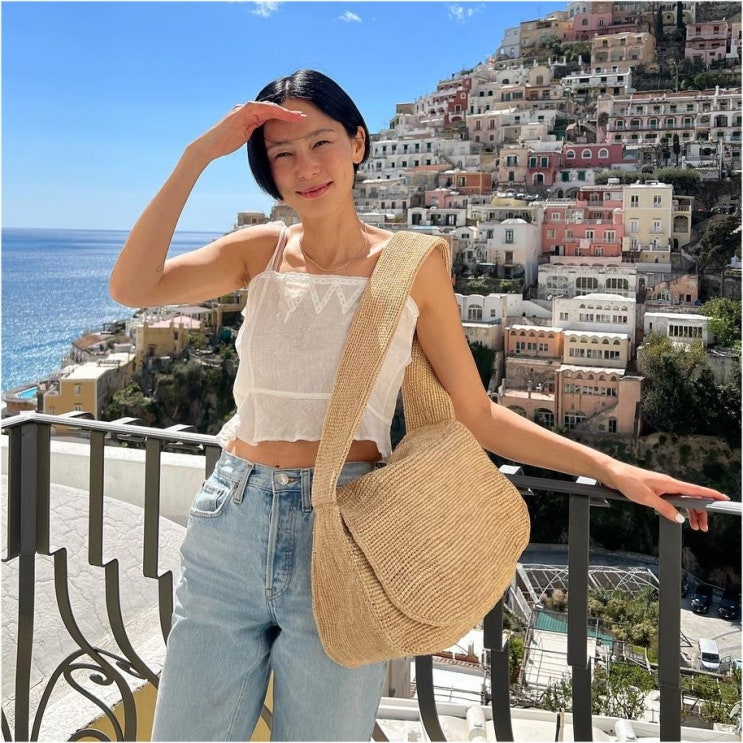 김나영 패션 여행룩 린넨 블라우스 & 라비아백 브랜드는? : 네이버 블로그